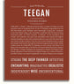 Teegan Personalized Name Meaning Art Prints – Name Stories