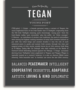 Tegan | Name Art Print – Name Stories
