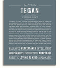Tegan Personalized Name Meaning Art Prints – Name Stories