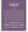 Tenley Personalized Name Meaning Art Prints – Name Stories