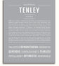 Tenley Personalized Name Meaning Art Prints – Name Stories