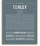 Tenley Personalized Name Meaning Art Prints – Name Stories