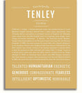 Tenley Personalized Name Meaning Art Prints – Name Stories