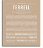 Terrell Personalized Name Meaning Art Prints – Name Stories