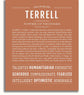 Terrell Personalized Name Meaning Art Prints – Name Stories