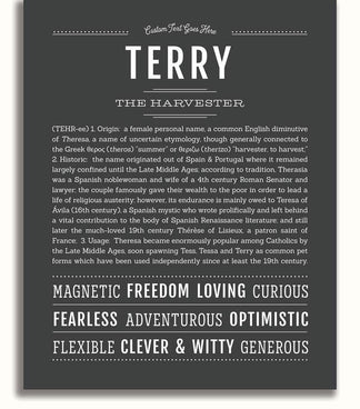 Terry (female) | Name Art Print – Name Stories