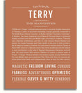 Terry Personalized Name Meaning Art Prints – Name Stories