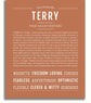 Terry (female) | Name Art Print – Name Stories