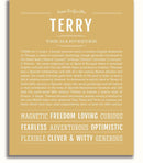 Terry (female) | Name Art Print – Name Stories