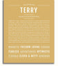 Terry Personalized Name Meaning Art Prints – Name Stories