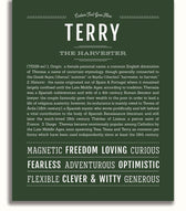 Terry (female) | Name Art Print – Name Stories