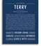 Terry Personalized Name Meaning Art Prints – Name Stories