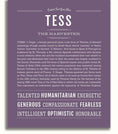 Tess | Name Art Print – Name Stories
