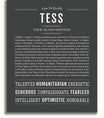 Tess | Name Art Print – Name Stories
