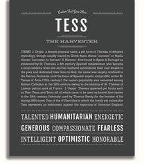 Tess | Name Art Print – Name Stories