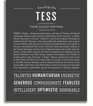 Tess | Name Art Print – Name Stories