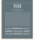 Tess Personalized Name Meaning Art Prints – Name Stories