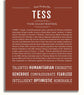 Tess | Name Art Print – Name Stories