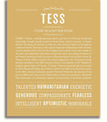 Tess | Name Art Print – Name Stories