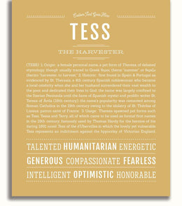 Tess | Name Art Print – Name Stories