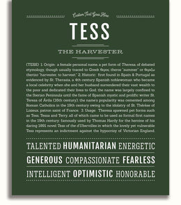 Tess | Name Art Print – Name Stories