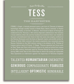 Tess | Name Art Print – Name Stories