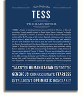 Tess | Name Art Print – Name Stories