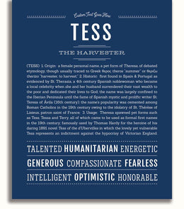 Tess | Name Art Print – Name Stories