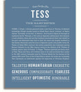 Tess Personalized Name Meaning Art Prints – Name Stories