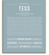 Tess | Name Art Print – Name Stories