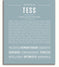 Tess Personalized Name Meaning Art Prints – Name Stories