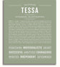 Tessa Personalized Name Meaning Art Prints – Name Stories