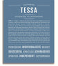 Tessa Personalized Name Meaning Art Prints – Name Stories