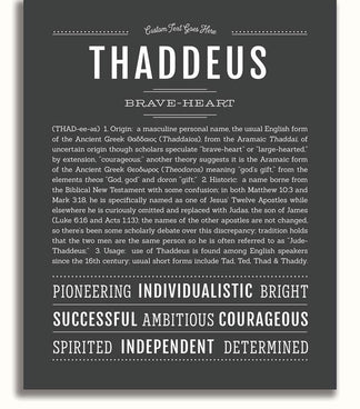 Thaddeus | Name Art Print – Name Stories