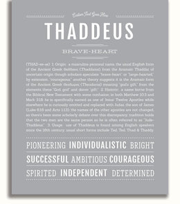 Thaddeus | Name Art Print – Name Stories