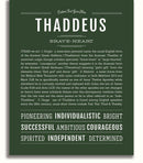 Thaddeus Personalized Name Meaning Art Prints – Name Stories