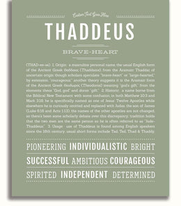 Thaddeus Personalized Name Meaning Art Prints – Name Stories