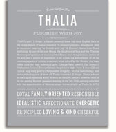 Thalia Personalized Name Meaning Art Prints – Name Stories