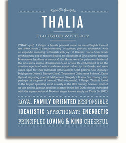 Thalia Personalized Name Meaning Art Prints – Name Stories