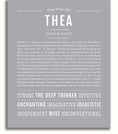 Thea Personalized Name Meaning Art Prints – Name Stories