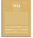Thea Personalized Name Meaning Art Prints – Name Stories