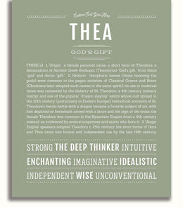 Thea Personalized Name Meaning Art Prints – Name Stories