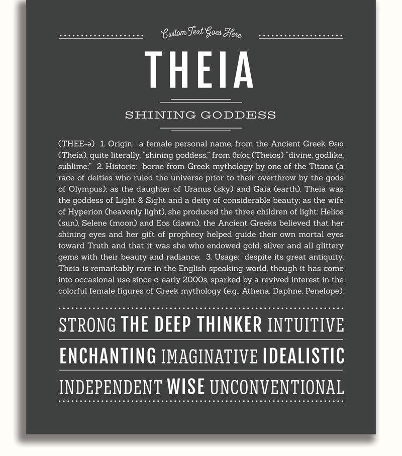 Theia | Name Art Print – Name Stories