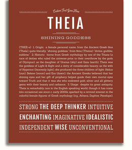 Theia | Name Art Print – Name Stories