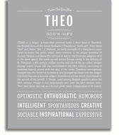 Theo Personalized Name Meaning Art Prints – Name Stories