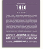 Theo Personalized Name Meaning Art Prints – Name Stories