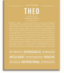 Theo Personalized Name Meaning Art Prints – Name Stories