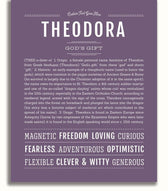 Theodora Personalized Name Meaning Art Prints – Name Stories