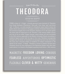 Theodora Personalized Name Meaning Art Prints – Name Stories