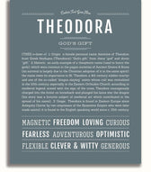 Theodora Personalized Name Meaning Art Prints – Name Stories